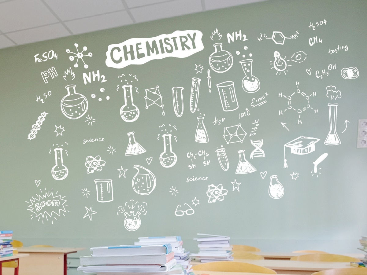 Graffiti Doodle Science Chemistry Wall Stickers Wall Art for - Etsy UK