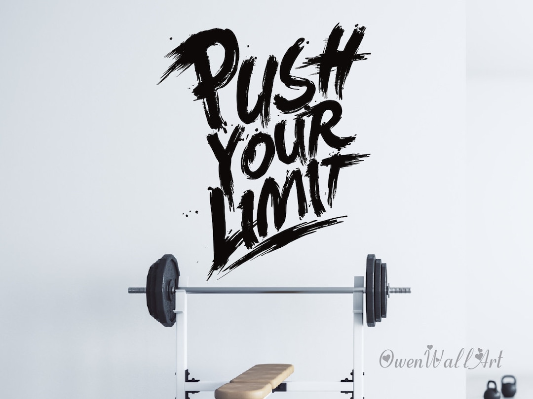 Gym Wall Decal: Push Your Limit Quote, Sports Wall Art - Etsy