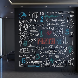 New Style Graffiti Doodle I Love Math Wall Sticker, Science Wall Art ...