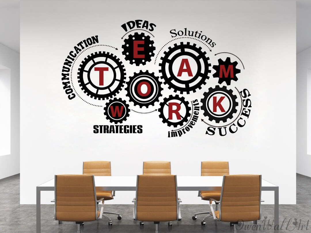 Teamwork Office Wall Decal - Meeting Room Wall Vinyl Sticker-office ...
