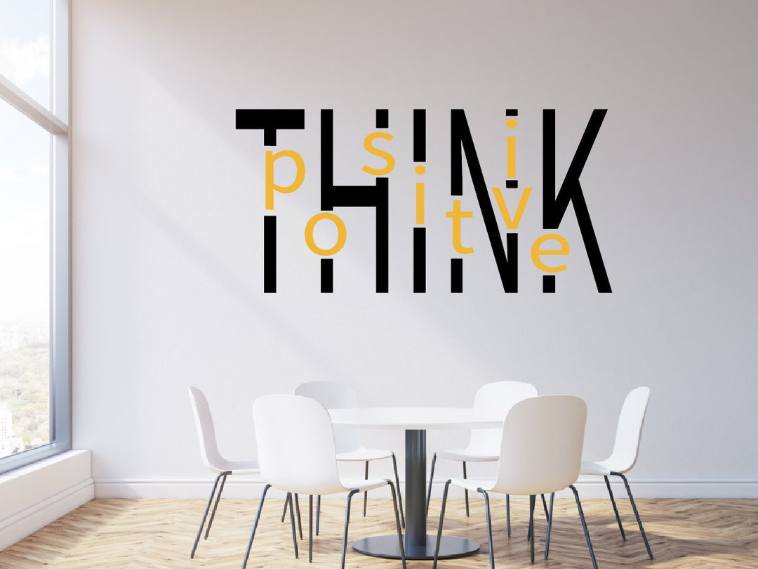 Think Positive Office Qutoes Sticker, Study Room Vinyl Sticker-office ...