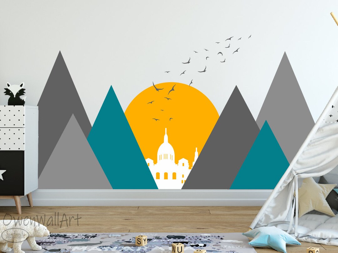 Mountains Decal,kids Room Decor, Large Nursery Wall Decor,mountains ...