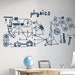 Graffiti Doodle Science Physic Wall Stickers Wall Art for School Wall ...