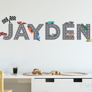 Custom Race Car Name Vinyl Wall Decal: Boys Nursery Decor - Etsy UK