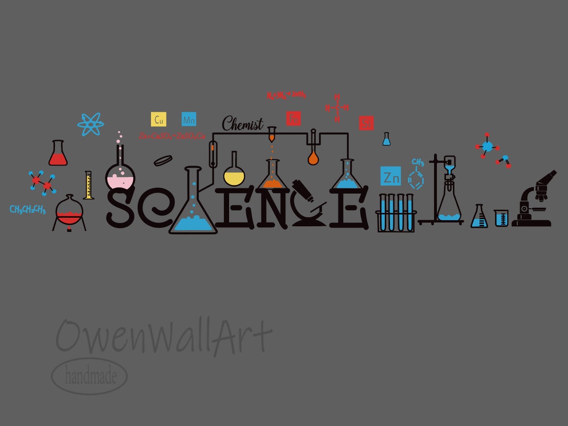 Science Vinyl Sticker Colorful Science Wall Art Educational - Etsy