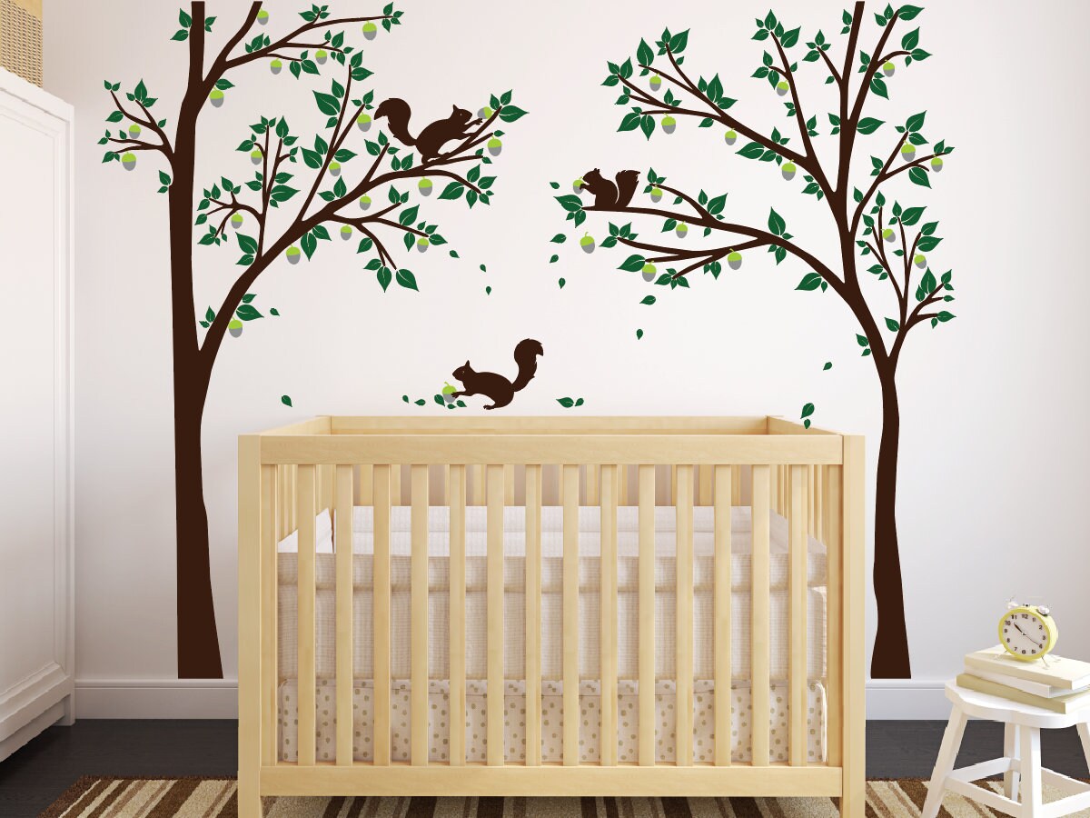 Nursery Tree Wall Decal Kids Room Wall Decal Tree Wall - Etsy