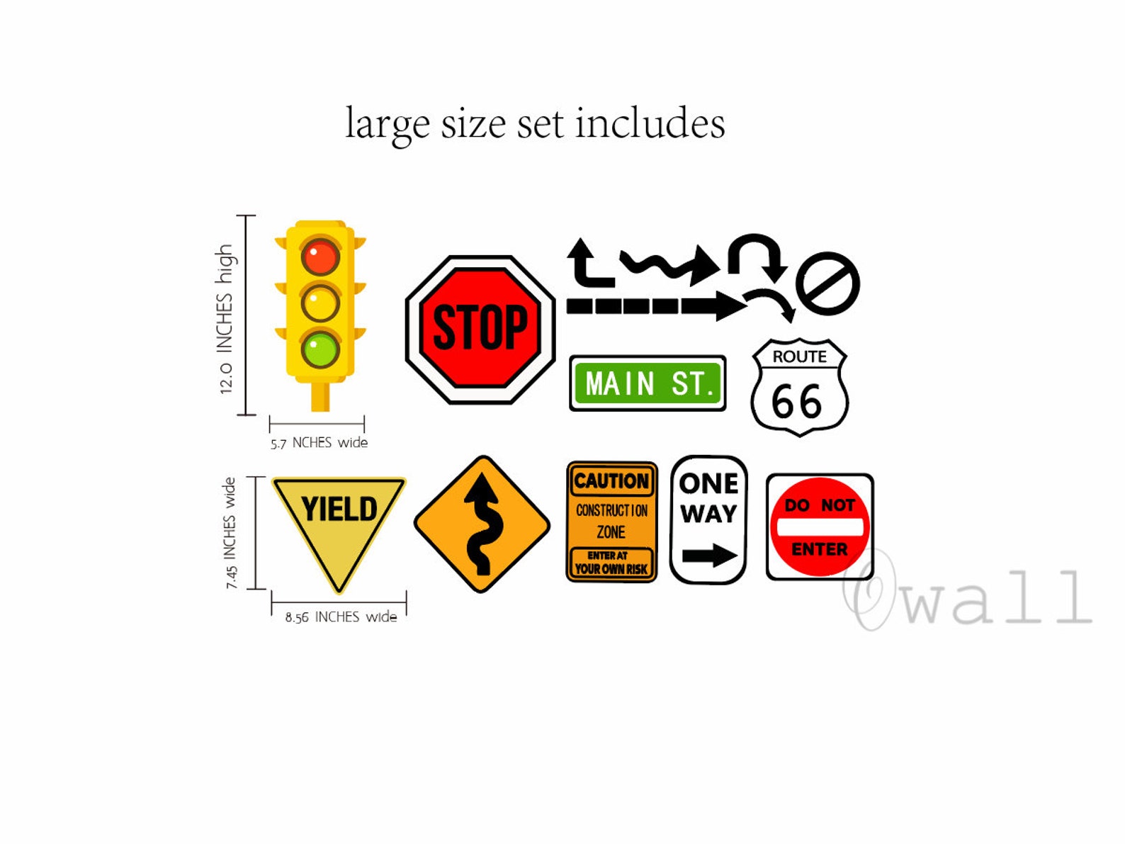 Road Sign Wall Decals: Traffic Signs, Boys Room Decor - Etsy