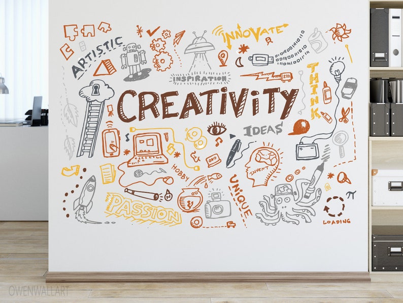 Creativity Doodle Wall Sticker Creativity Wall Art for School - Etsy