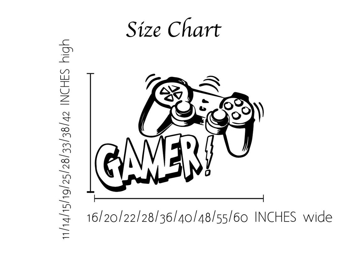 Gaming Wall Sticker Gamer Wall Decor Gamer Vinyl Wall - Etsy