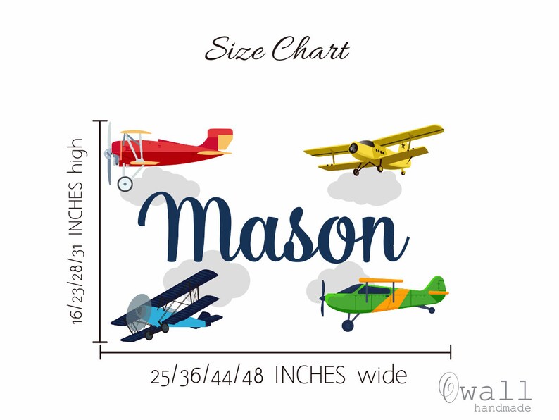 Personalized Name Airplanes Wall Decal-custom Airplane Name - Etsy