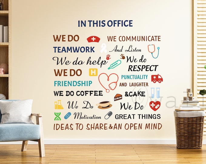 Nursing Work of Heart Wall Decal Art Sticker Vinyl Home Decor Girls ...