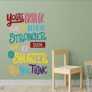 Colorful Inspirational Quotes Wall Decal, Positive Quotes Sticker ...
