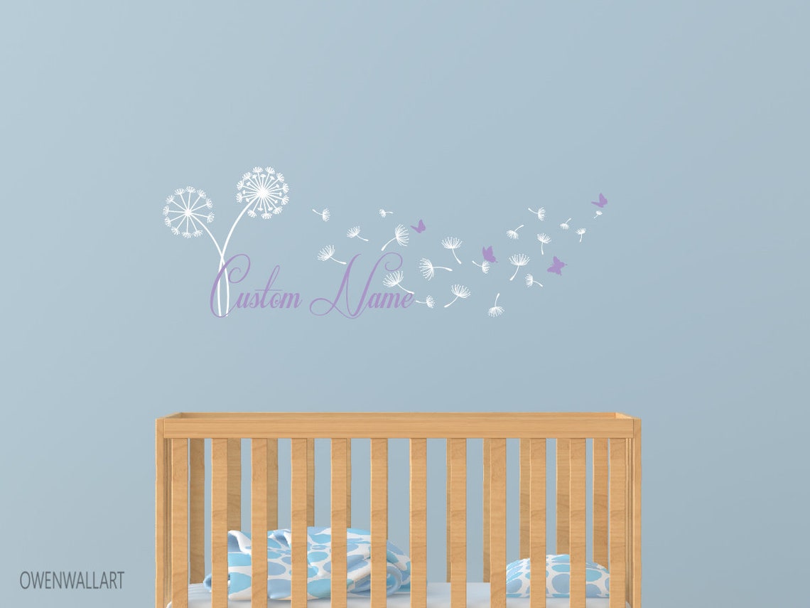 Custom Name Dandelion Wall Decal - Nursery Decor - Etsy