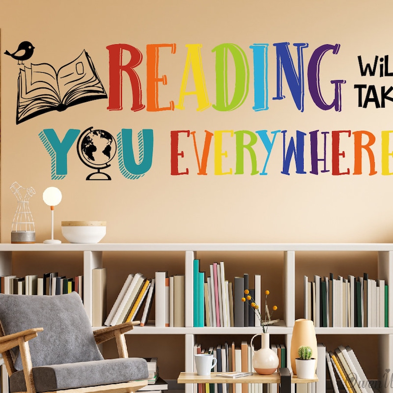 Reading Wall Decal - Etsy