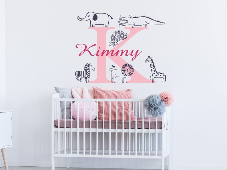 Safari Animals Name Decal: Personalized Nursery Wall Decor - Etsy