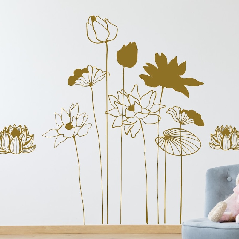Lotus Wall Decal - Etsy