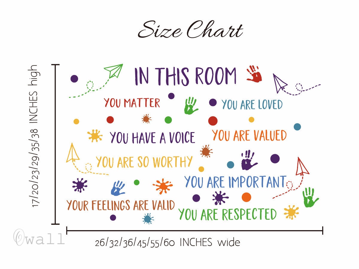 In This Room You Are Loved Wall Decal - Rainbow Classroom Art - Etsy