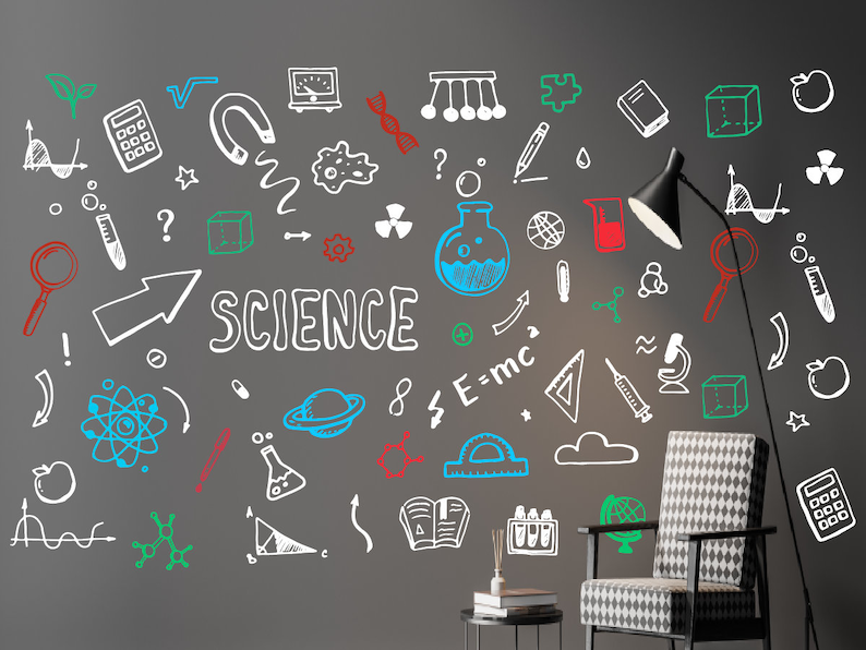 Science Wall Stickerphysics Chemical Biology Wall Sticker - Etsy