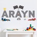Racing Car With Name Wall Decal for Boys-race Car Theme - Etsy