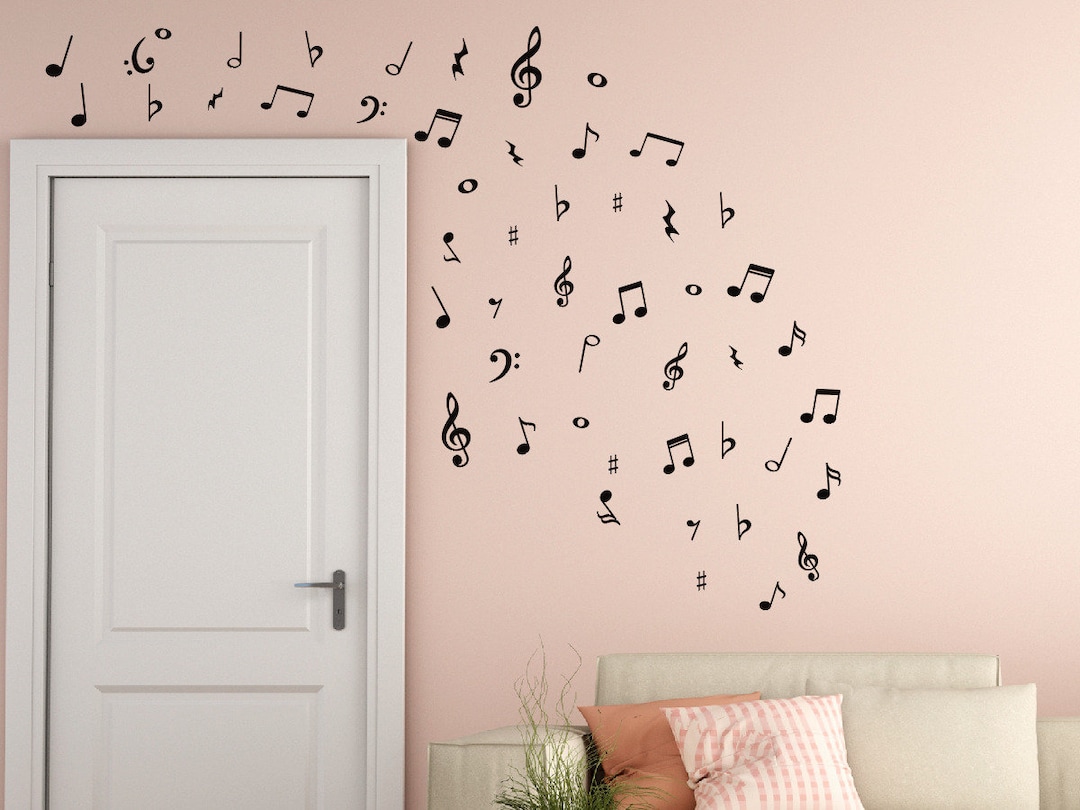Music Studio Wall Decal, Music Vinyl Wall Sticker,music Notes Wall Art ...