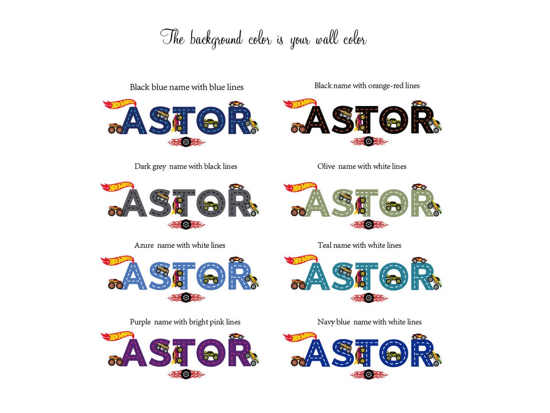 Personalized Race Car Name Wall Decal - Racing Wall Decals - Nursery ...