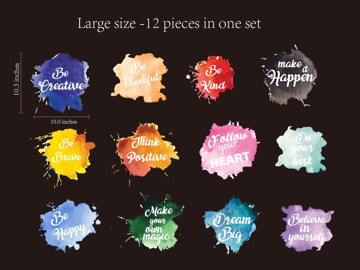 Watercolor Growth Mindset Wall Decals: Inspirational Playroom Decor - Etsy