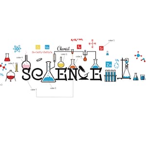 Science Vinyl Sticker Colorful Science Wall Art, Educational Wall ...