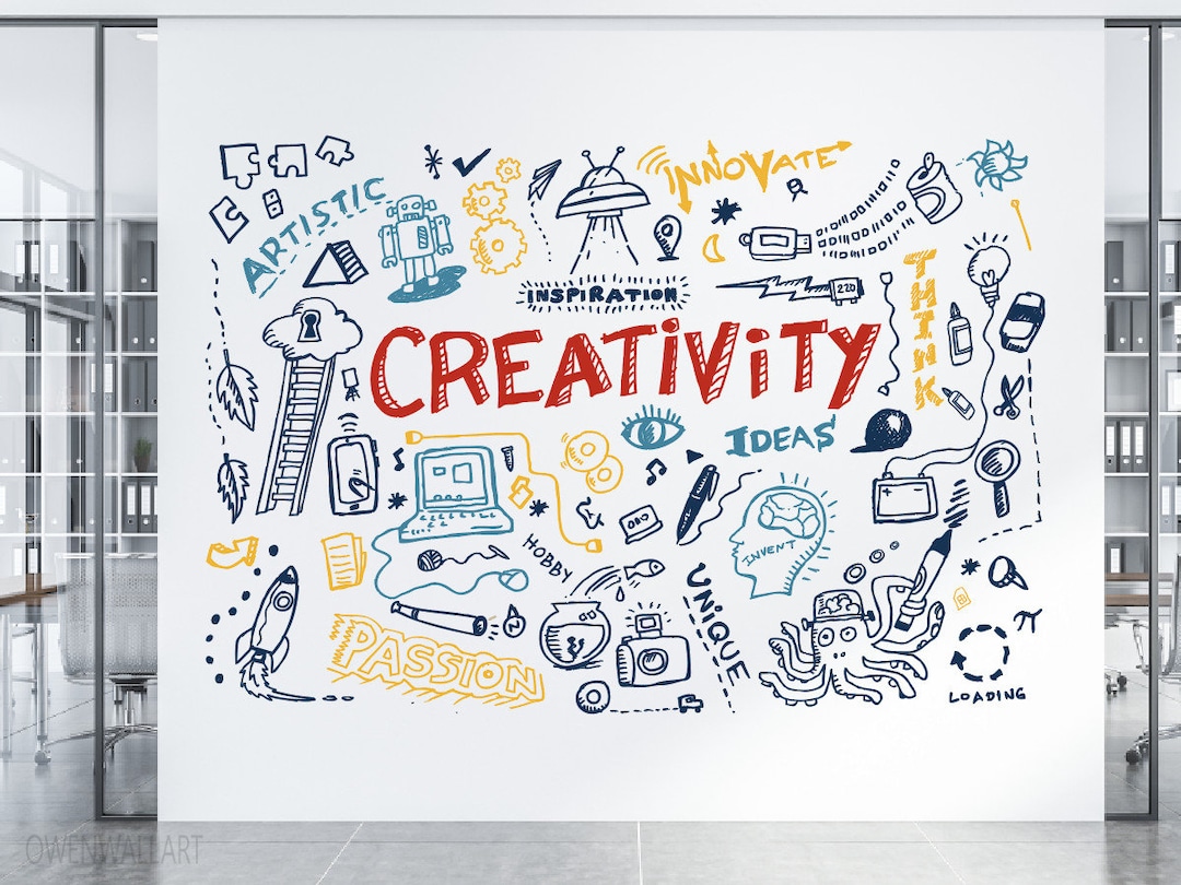 Creativity Doodle Wall Sticker, Creativity Wall Art for School ...