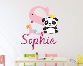 Custom Panda Name Monogram Boys Girls Baby Nursery Room Vinyl - Etsy