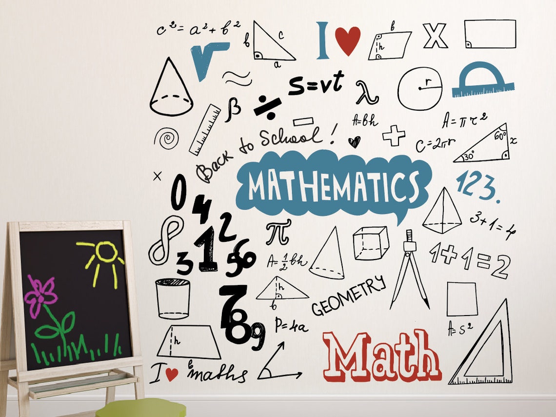 Graffiti Doodle Mathe Wandtattoo Vinyl Wanddeko für Die | Etsy