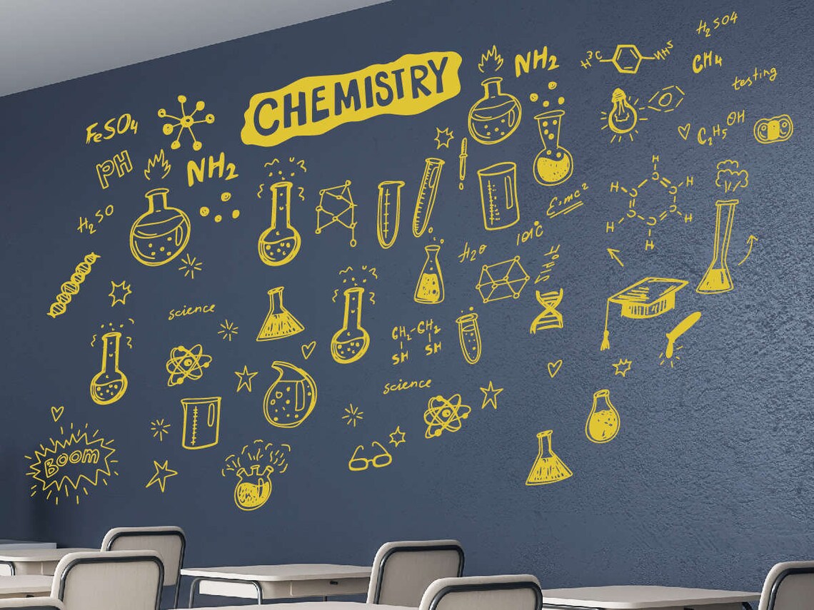 Graffiti Doodle Science Chemistry Wall Stickers Wall Art for - Etsy