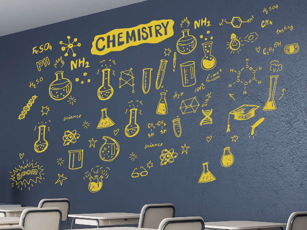 Graffiti Doodle Science Chemistry Wall Stickers Wall Art for - Etsy