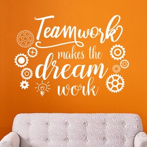 Teamwork Office Wall Decal - Meeting Room Cut-out Handmade Vinyl Wall ...