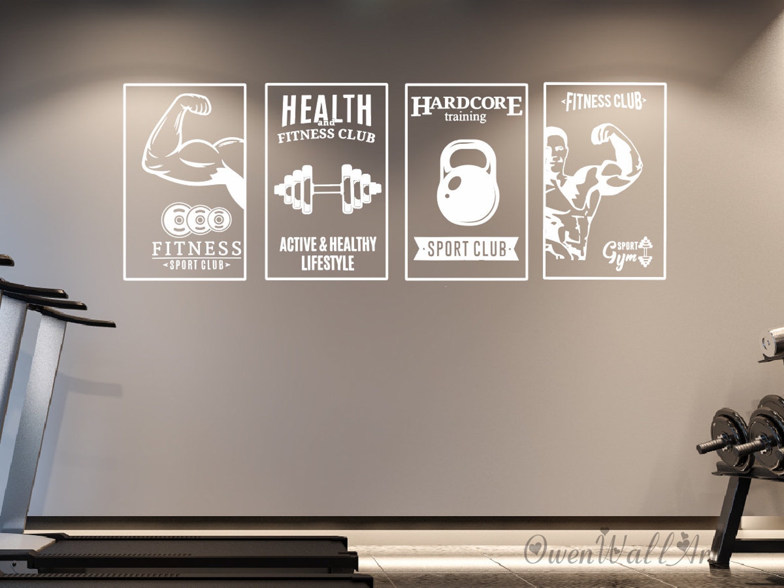 Installing Fitness Gym Wall Stickers Inspiration Quotes for - Etsy