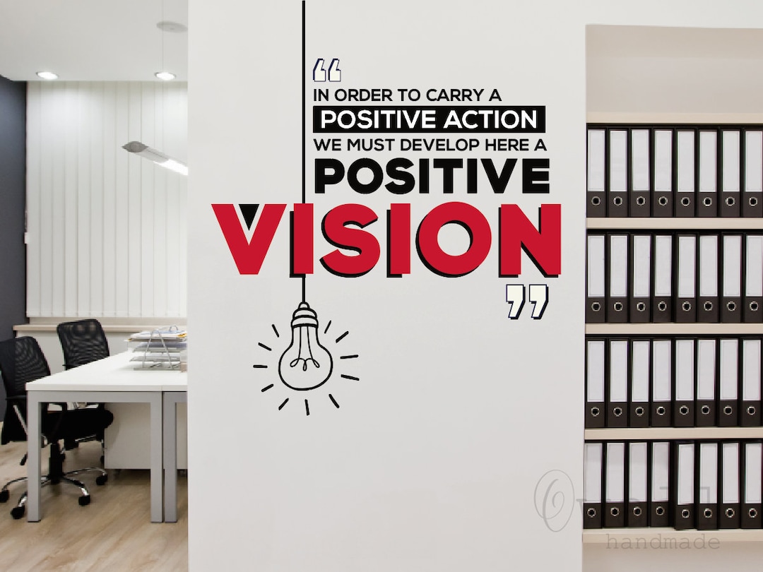 Positive Quotes Vision Office Wall Decal - Office Wall Vinyl Sticker ...