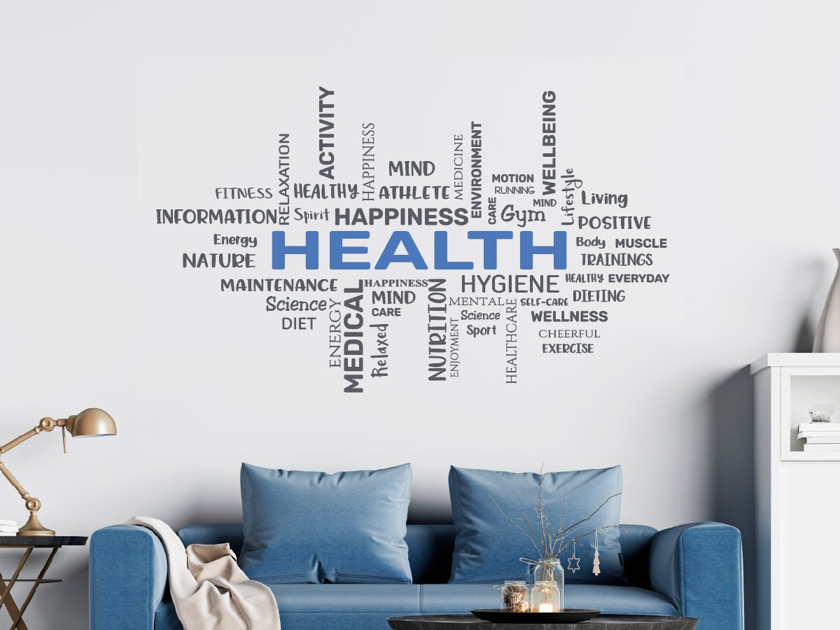 Health & Wellness Word Cloud Vinyl Wall Decal: Inspiring Decor - Etsy