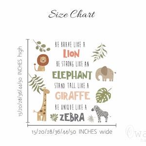 Safari Animal With Inspiring Quotes Wall Decal, Lion, Elephant, Giraffe ...