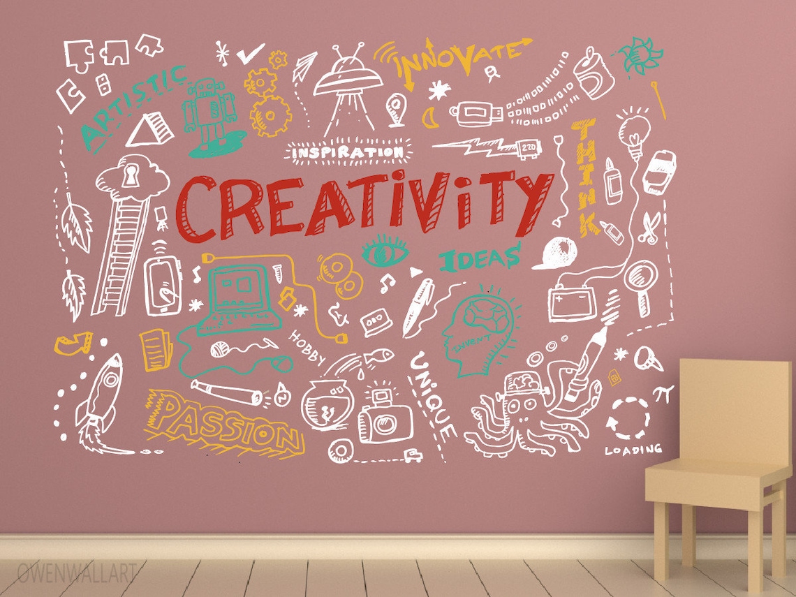 Creativity Doodle Wall Sticker Creativity Wall Art for School - Etsy