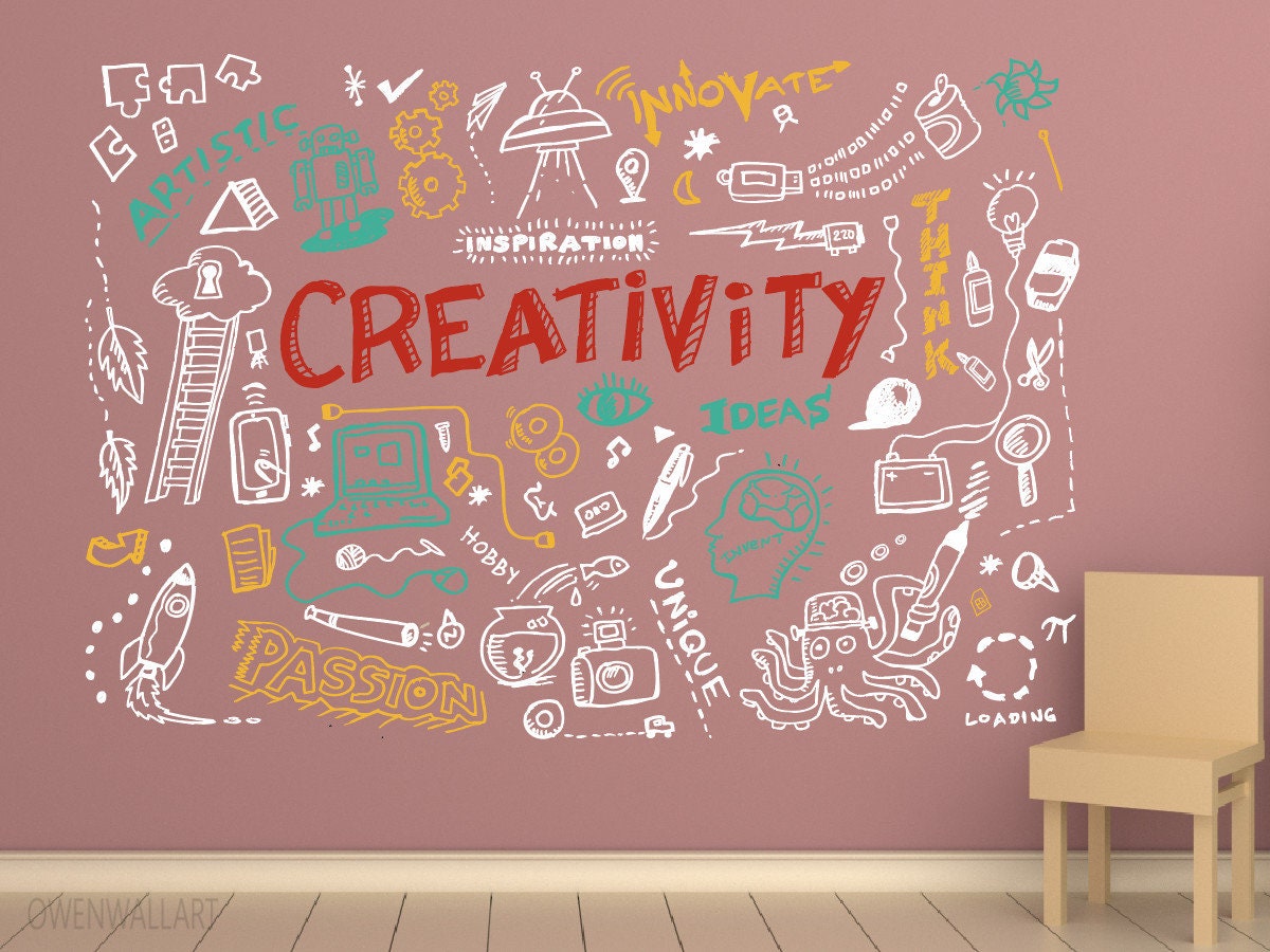 Creativity Doodle Wall Sticker Creativity Wall Art for School - Etsy