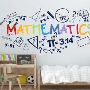 Math Wall Decal, Mathematics Vinyl Wall Art for School ,math Classroom ...