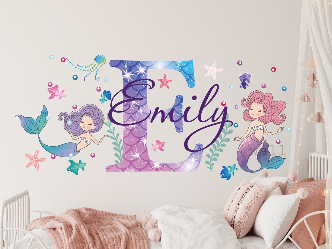 Mermaid Personalized Name Wall Decal: Girls Nursery Decor - Etsy