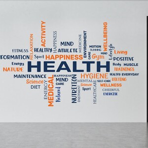 Health & Wellness Word Cloud Vinyl Wall Decal: Inspiring Decor - Etsy