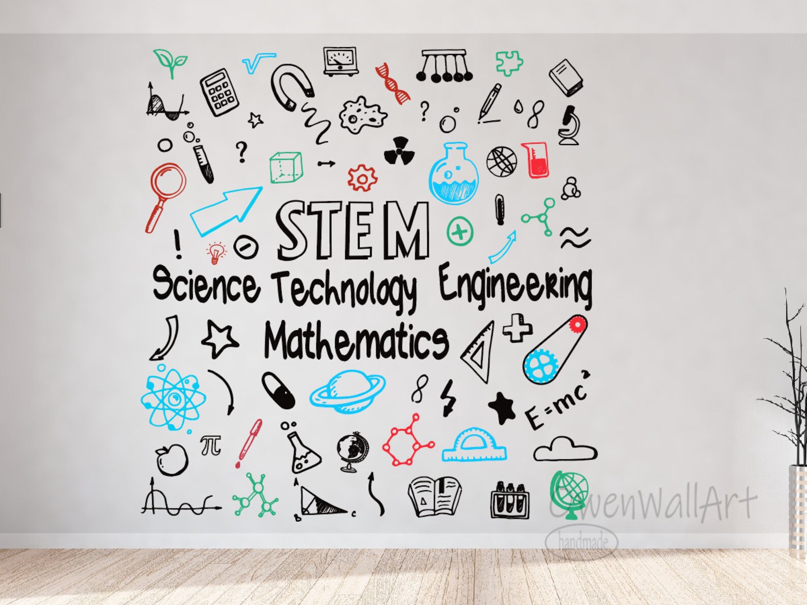 Stem Wall Sticker,physics Chemical Biology Wall Sticker ,classroom Wall ...