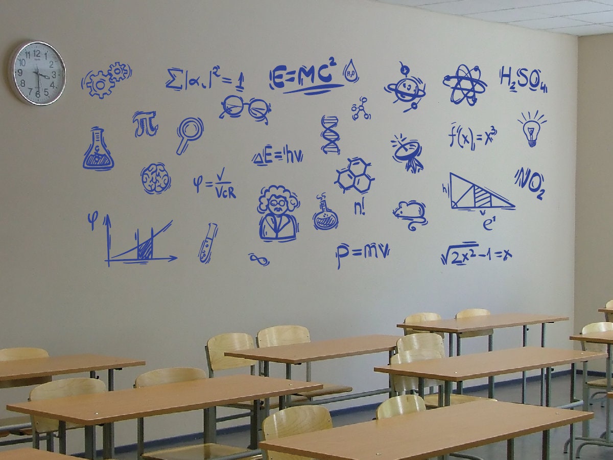 Science Wall Art Vinyl Decal Educational Wall Sticker for | Etsy
