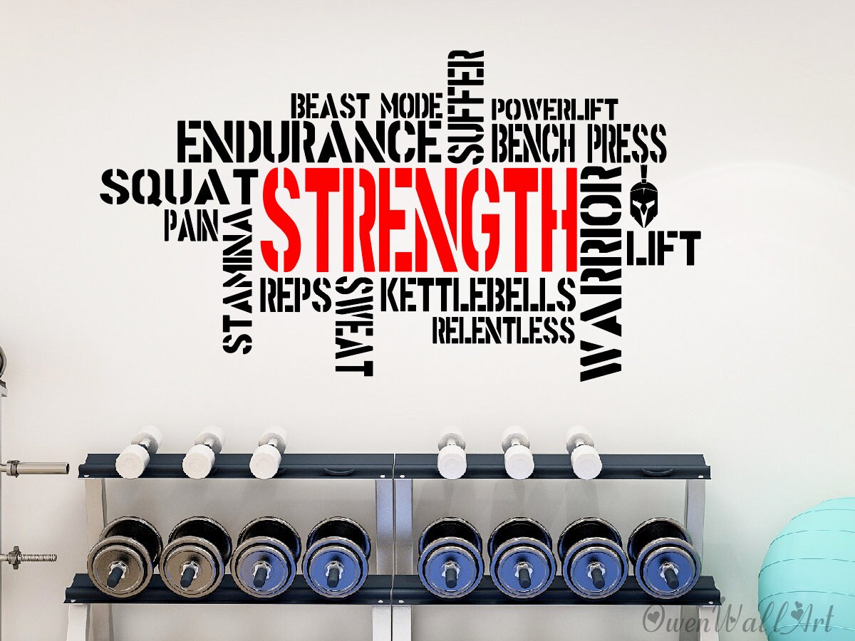 Fitness Quotes Wall Sticker Gym Wall Sticker Home Gym Decor - Etsy