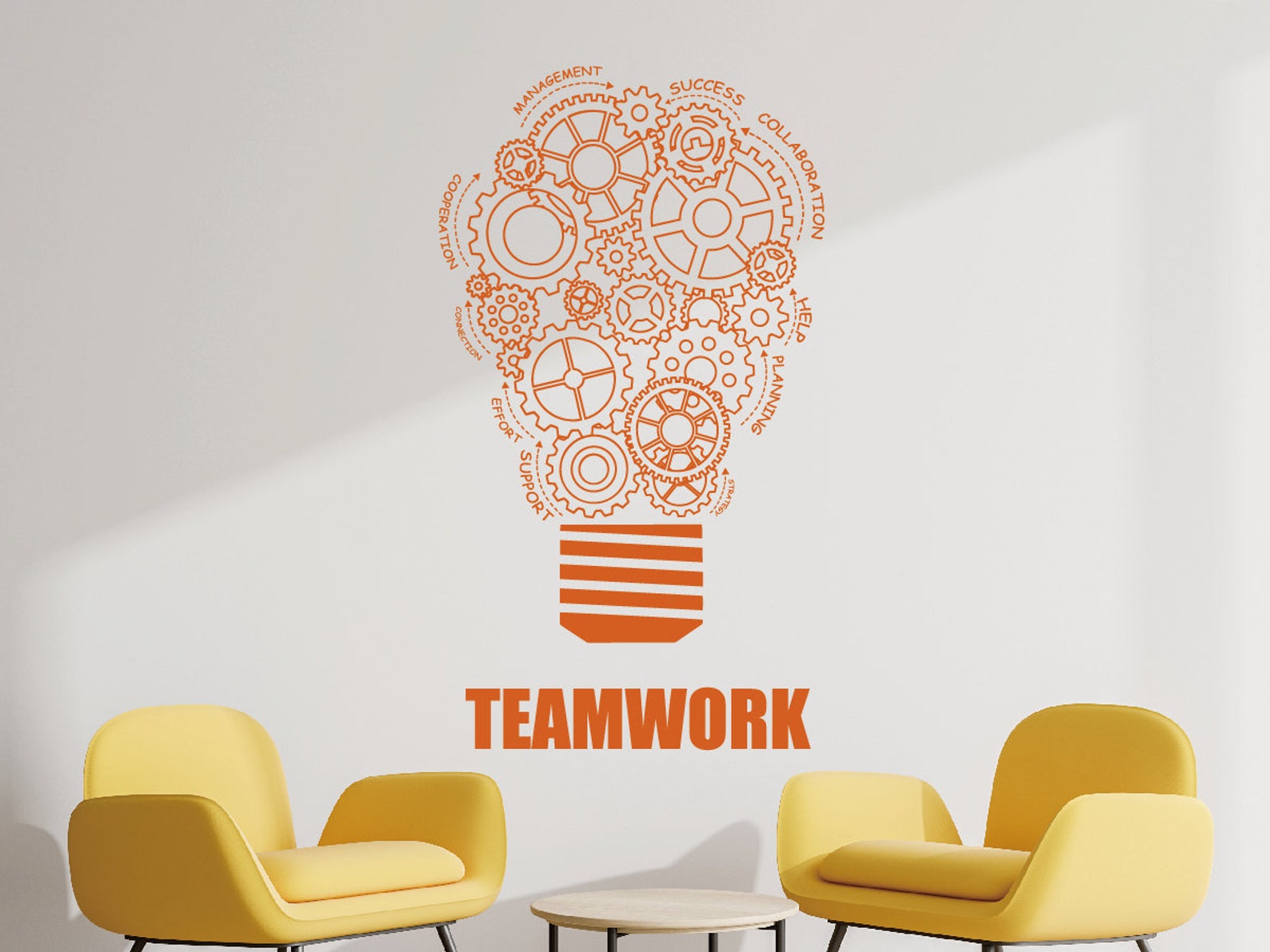 Gear Team Work Wall Decal Bulb Office Wall Vinyl - Etsy