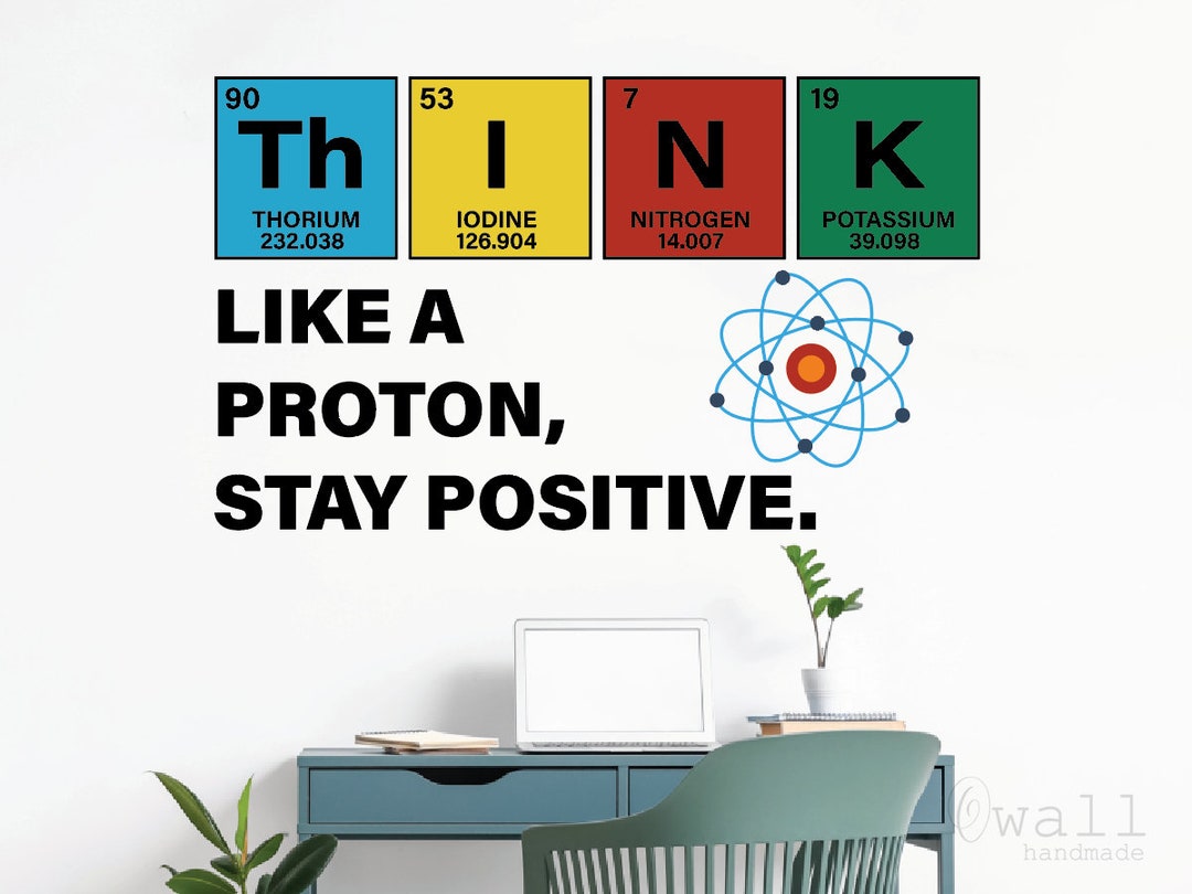Classroom Sign Think Like a Proton, Stay Positive. Inspirational ...