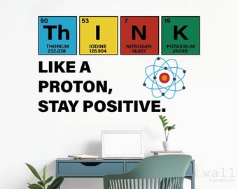 Think Like a Proton. Always Positive. - Wall Decal - Home Decor - Nerd ...