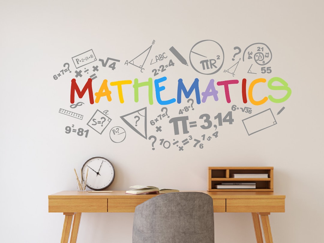Math Wall Decal, Mathematics Vinyl Wall Art for School ,math Classroom ...