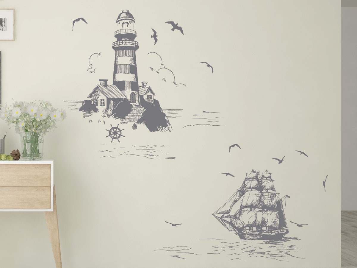 Sailing Ship Wall Decor Vinyl Decal Bedroom Wall Sticker Sail - Etsy